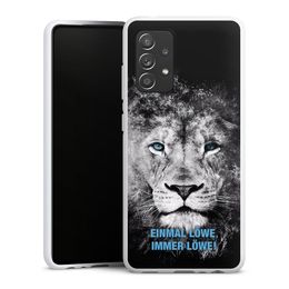 DeinDesign Galaxy A52s 5G Handy Silikon H&uuml;lle Case wei&szlig; Handyh&uuml;lle Tsv 1860 M&uuml;nchen Lion Official Licensed Product Silikon Case