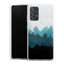 DeinDesign Galaxy A52s 5G Handy Silikon H&uuml;lle Case wei&szlig; Handyh&uuml;lle Forrest Abstract Tree Silikon Case