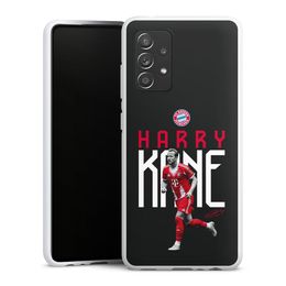 DeinDesign Galaxy A52s 5G Handy Silikon H&uuml;lle Case wei&szlig; Handyh&uuml;lle Harry Kane Fc Bayern M&uuml;nchen Official Licensed Product Silikon Case