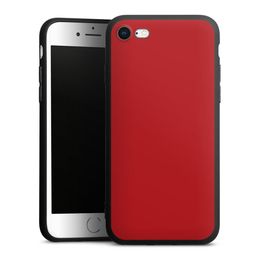 DeinDesign iPhone SE (2020) Handy Premium Silikon H&uuml;lle Handyh&uuml;lle schwarz Case Red Unicoloured Colour Silikon Premium Case