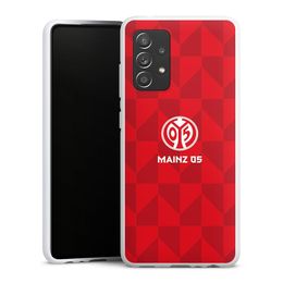 DeinDesign Galaxy A52s 5G Handy Silikon H&uuml;lle Case wei&szlig; Handyh&uuml;lle Mainz 05 Official Licensed Product Merchandise Silikon Case