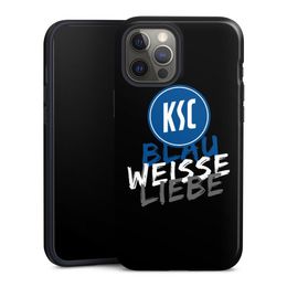 DeinDesign iPhone 12 Pro Max Handy Panzer Handyh&uuml;lle robuste Outdoor H&uuml;lle Schutzh&uuml;lle gl&auml;nzend Ksc Karlsruher Sc Official Licensed Product Tough Case