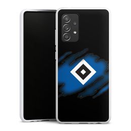 DeinDesign Galaxy A52s 5G Handy Silikon H&uuml;lle Case wei&szlig; Handyh&uuml;lle Official Licensed Product Hsv Hamburger Sv Silikon Case