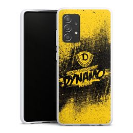 DeinDesign Galaxy A52s 5G Handy Silikon H&uuml;lle Case wei&szlig; Handyh&uuml;lle Logo Sg Dynamo Dresden Official Licensed Product Silikon Case