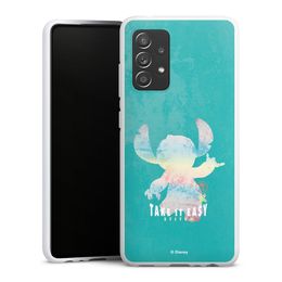 DeinDesign Galaxy A52s 5G Handy Silikon H&uuml;lle Case wei&szlig; Handyh&uuml;lle Official Licensed Product Disney Lilo & Stitch Silikon Case