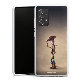 DeinDesign Galaxy A52s 5G Handy Silikon H&uuml;lle Case wei&szlig; Handyh&uuml;lle Disney Pixar Toy Story Woody Silikon Case