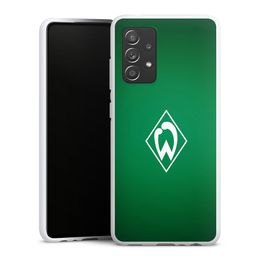 DeinDesign Galaxy A52s 5G Handy Silikon H&uuml;lle Case wei&szlig; Handyh&uuml;lle Logo Sv Werder Bremen Merchandise Silikon Case