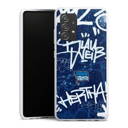 DeinDesign Galaxy A52s 5G Handy Silikon H&uuml;lle Case wei&szlig; Handyh&uuml;lle Hertha Bsc Graffiti Official Licensed Product Silikon Case