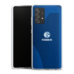 DeinDesign Galaxy A52s 5G Handy Silikon H&uuml;lle Case wei&szlig; Handyh&uuml;lle Bundesliga Official Licensed Product Fc Schalke 04 Silikon Case