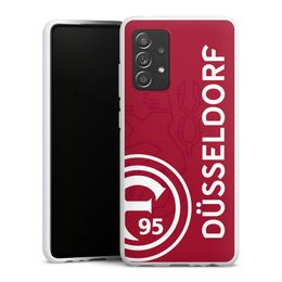 DeinDesign Galaxy A52s 5G Handy Silikon H&uuml;lle Case wei&szlig; Handyh&uuml;lle Fortuna D&uuml;sseldorf Lettering F95 Silikon Case
