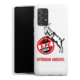 DeinDesign Galaxy A52s 5G Handy Silikon H&uuml;lle Case wei&szlig; Handyh&uuml;lle Official Licensed Product Transparent 1. Fc K&ouml;ln Silikon Case