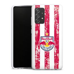 DeinDesign Galaxy A52s 5G Handy Silikon H&uuml;lle Case wei&szlig; Handyh&uuml;lle Stripes Fc Red Bull Salzburg Official Licensed Product Silikon Case