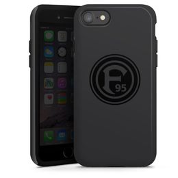 DeinDesign iPhone SE (2020) Handy Panzer Handyh&uuml;lle robuste Outdoor H&uuml;lle Schutzh&uuml;lle gl&auml;nzend Fortuna D&uuml;sseldorf Logo F95 Tough Case