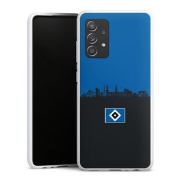 DeinDesign Galaxy A52s 5G Handy Silikon H&uuml;lle Case wei&szlig; Handyh&uuml;lle Hamburg Hsv Skyline Silikon Case