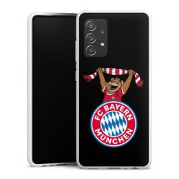 DeinDesign Galaxy A52s 5G Handy Silikon H&uuml;lle Case wei&szlig; Handyh&uuml;lle Bernie Official Licensed Product Fc Bayern M&uuml;nchen Silikon Case