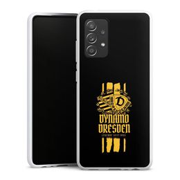 DeinDesign Galaxy A52s 5G Handy Silikon H&uuml;lle Case wei&szlig; Handyh&uuml;lle Sg Dynamo Dresden Statement Sgd Silikon Case