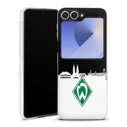DeinDesign Galaxy Z Flip 6 Handy Hard Case Schutzh&uuml;lle transparent Smartphone Handy H&uuml;lle Skyline Sv Werder Bremen Official Licensed Product Hard Case