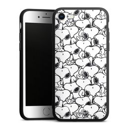 DeinDesign iPhone SE (2020) Handy Premium Silikon H&uuml;lle Handyh&uuml;lle schwarz Case Muster Snoopy Peanuts Silikon Premium Case