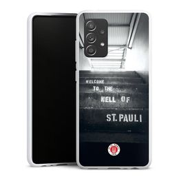 DeinDesign Galaxy A52s 5G Handy Silikon H&uuml;lle Case wei&szlig; Handyh&uuml;lle Fc St. Pauli Official Licensed Product Merchandise Silikon Case
