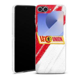 DeinDesign Galaxy Z Flip 6 Handy Hard Case Schutzh&uuml;lle transparent Smartphone Handy H&uuml;lle 1. Fc Union Berlin Logo Official Licensed Product Hard Case