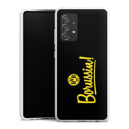 DeinDesign Galaxy A52s 5G Handy Silikon H&uuml;lle Case wei&szlig; Handyh&uuml;lle Borussia Dortmund Bvb Soccer Silikon Case