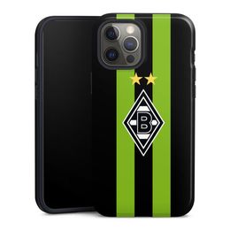 DeinDesign iPhone 12 Pro Max Handy Panzer Handyh&uuml;lle robuste Outdoor H&uuml;lle Schutzh&uuml;lle gl&auml;nzend Stripes Borussia M&ouml;nchengladbach Gladbach Tough Case