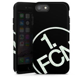 DeinDesign iPhone SE (2022) Handy Panzer Handyh&uuml;lle robuste Outdoor H&uuml;lle Schutzh&uuml;lle gl&auml;nzend Logo 1. Fcn 1. Fc N&uuml;rnberg Tough Case