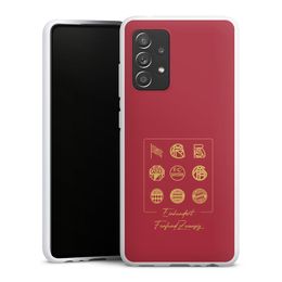 DeinDesign Galaxy A52s 5G Handy Silikon H&uuml;lle Case wei&szlig; Handyh&uuml;lle Fcb 125 Jahre Fc Bayern M&uuml;nchen Merchandise Silikon Case