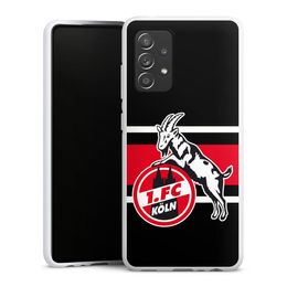 DeinDesign Galaxy A52s 5G Handy Silikon H&uuml;lle Case wei&szlig; Handyh&uuml;lle 1. Fc K&ouml;ln Official Licensed Product Logo Silikon Case