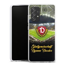 DeinDesign Galaxy A52s 5G Handy Silikon H&uuml;lle Case wei&szlig; Handyh&uuml;lle Sgd Sg Dynamo Dresden Official Licensed Product Silikon Case