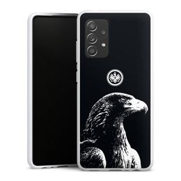 DeinDesign Galaxy A52s 5G Handy Silikon H&uuml;lle Case wei&szlig; Handyh&uuml;lle Attila Official Licensed Product Eintracht Frankfurt Silikon Case