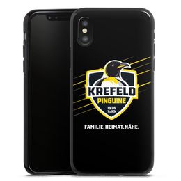 DeinDesign iPhone X Handy Silikon H&uuml;lle Case schwarz Handyh&uuml;lle Sports Krefeld Pinguine Ice Hockey