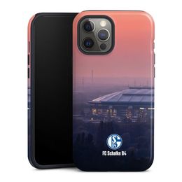 DeinDesign iPhone 12 Pro Max Handy Panzer Handyh&uuml;lle robuste Outdoor H&uuml;lle Schutzh&uuml;lle gl&auml;nzend Fc Schalke 04 Official Licensed Product Stadium Tough Case