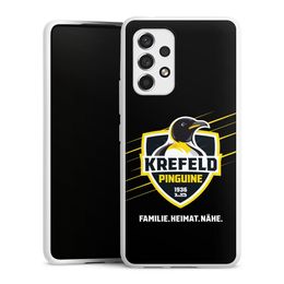 DeinDesign Galaxy A53 5G Handy Silikon H&uuml;lle Case wei&szlig; Handyh&uuml;lle Sports Krefeld Pinguine Ice Hockey Silikon Case