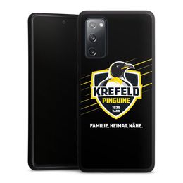 DeinDesign Galaxy S20 FE Handy Premium Silikon H&uuml;lle Handyh&uuml;lle schwarz Case Sports Krefeld Pinguine Ice Hockey Silikon Premium Case