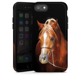 DeinDesign iPhone SE (2022) Handy Panzer Handyh&uuml;lle robuste Outdoor H&uuml;lle Schutzh&uuml;lle gl&auml;nzend Horse Mare Hobby Tough Case