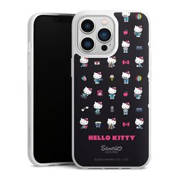 DeinDesign iPhone 13 Pro Handy Silikon H&uuml;lle Case wei&szlig; Handyh&uuml;lle Hello Kitty Merchandise Kindheit Silikon Case