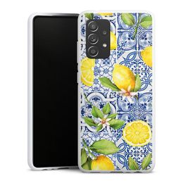 DeinDesign Galaxy A52s 5G Handy Silikon H&uuml;lle Case wei&szlig; Handyh&uuml;lle Muster Greece Lemon Silikon Case
