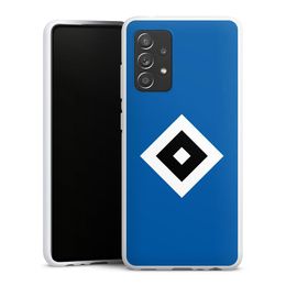 DeinDesign Galaxy A52s 5G Handy Silikon H&uuml;lle Case wei&szlig; Handyh&uuml;lle Logo Hsv Hamburger Sv Silikon Case