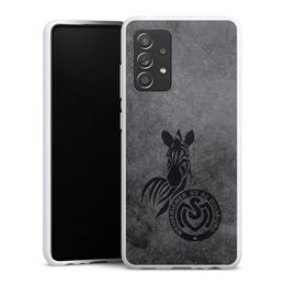 DeinDesign Galaxy A52s 5G Handy Silikon H&uuml;lle Case wei&szlig; Handyh&uuml;lle Msv Duisburg Zebra Official Licensed Product Silikon Case