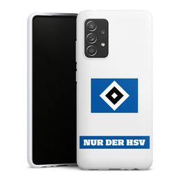 DeinDesign Galaxy A52s 5G Handy Silikon H&uuml;lle Case wei&szlig; Handyh&uuml;lle Hsv Statement Hamburger Sv Silikon Case