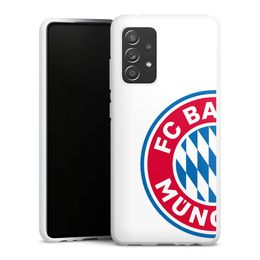 DeinDesign Galaxy A52s 5G Handy Silikon H&uuml;lle Case wei&szlig; Handyh&uuml;lle Logo Fc Bayern M&uuml;nchen Fcb Silikon Case