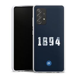 DeinDesign Galaxy A52s 5G Handy Silikon H&uuml;lle Case wei&szlig; Handyh&uuml;lle Karlsruher Sc Ksc Bundesliga Silikon Case