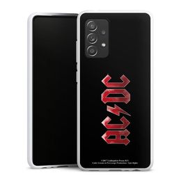 DeinDesign Galaxy A52s 5G Handy Silikon H&uuml;lle Case wei&szlig; Handyh&uuml;lle Acdc Merchandise Logo Silikon Case
