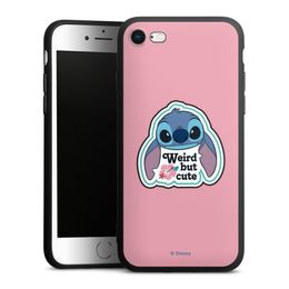 DeinDesign iPhone SE (2020) Handy Premium Silikon H&uuml;lle Handyh&uuml;lle schwarz Case Disney Sayings Lilo & Stitch Silikon Premium Case