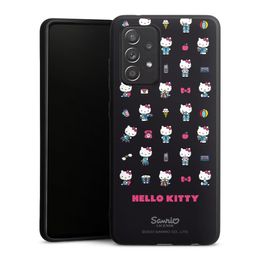 DeinDesign Galaxy A52s 5G Handy Premium Silikon H&uuml;lle Handyh&uuml;lle schwarz Case Kindheit Merchandise Hello Kitty Silikon Premium Case