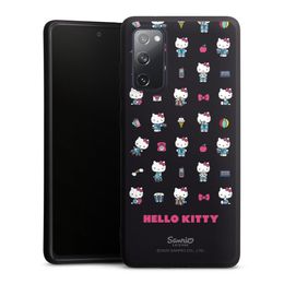 DeinDesign Galaxy S20 FE Handy Premium Silikon H&uuml;lle Handyh&uuml;lle schwarz Case Kindheit Merchandise Hello Kitty Silikon Premium Case