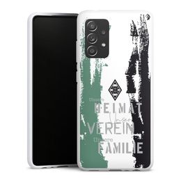 DeinDesign Galaxy A52s 5G Handy Silikon H&uuml;lle Case wei&szlig; Handyh&uuml;lle Borussia M&ouml;nchengladbach Official Licensed Product Statement Silikon Case