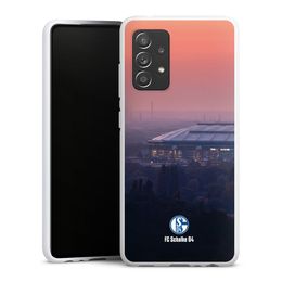 DeinDesign Galaxy A52s 5G Handy Silikon H&uuml;lle Case wei&szlig; Handyh&uuml;lle Official Licensed Product Fc Schalke 04 Stadium Silikon Case