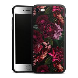 DeinDesign iPhone SE (2020) Handy Premium Silikon H&uuml;lle Handyh&uuml;lle schwarz Case Blossom Flowers Rose Silikon Premium Case